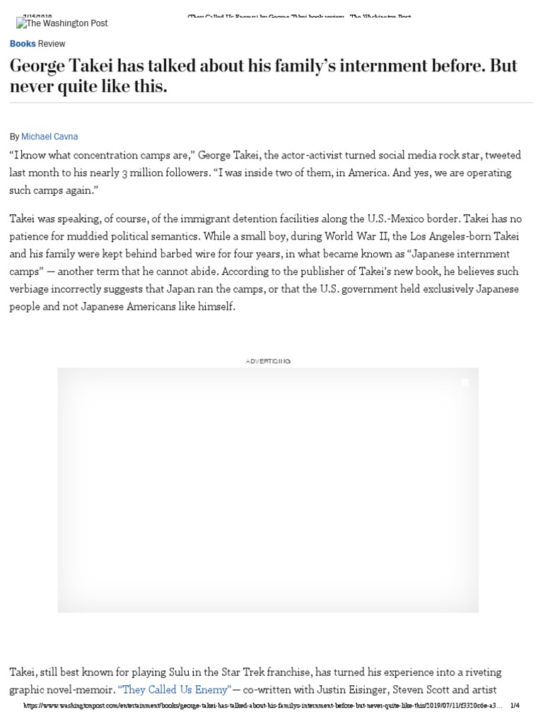'They Called Us Enemy,' by George Takei Book Review - The Washington ...