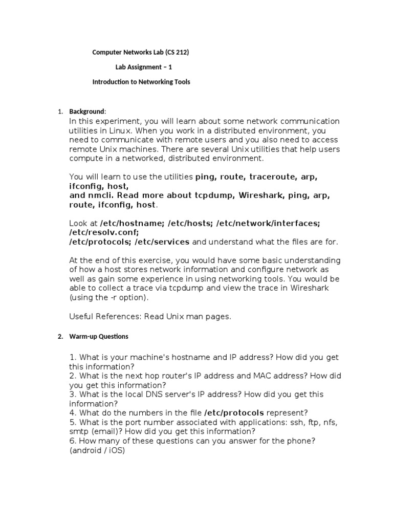 Lab Assignment-1 | PDF | Computer Network | Cyberspace