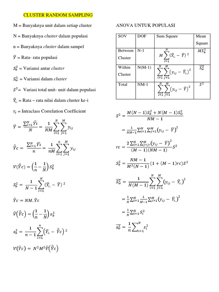 Cluster Random Sampling and ANOVA | PDF | Statistical Analysis ...