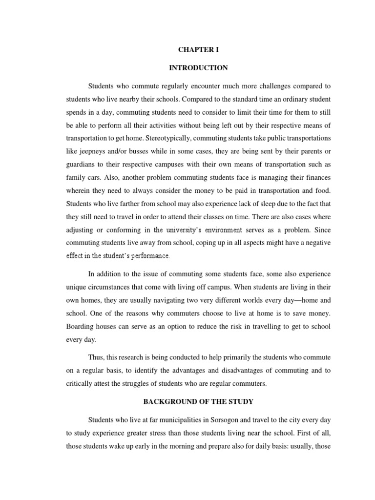 Chapter 1 | PDF | Commuting | Dormitory