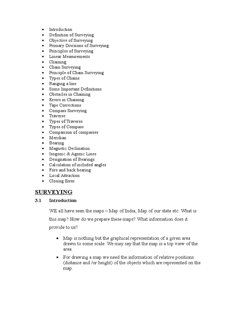 Overview of Chain Surveying Principles | PDF | Surveying | Contour Line