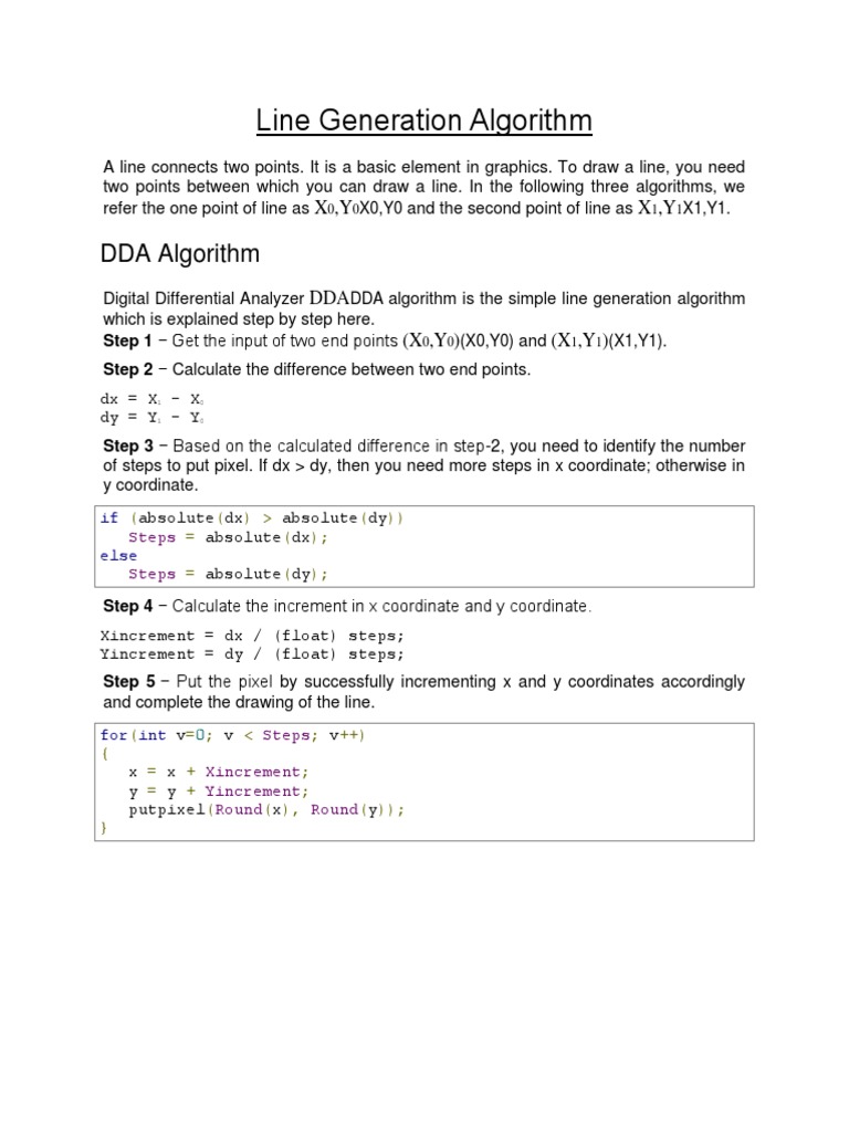 Line Circle Ellipse Pdf Algorithms Teaching Mathematics