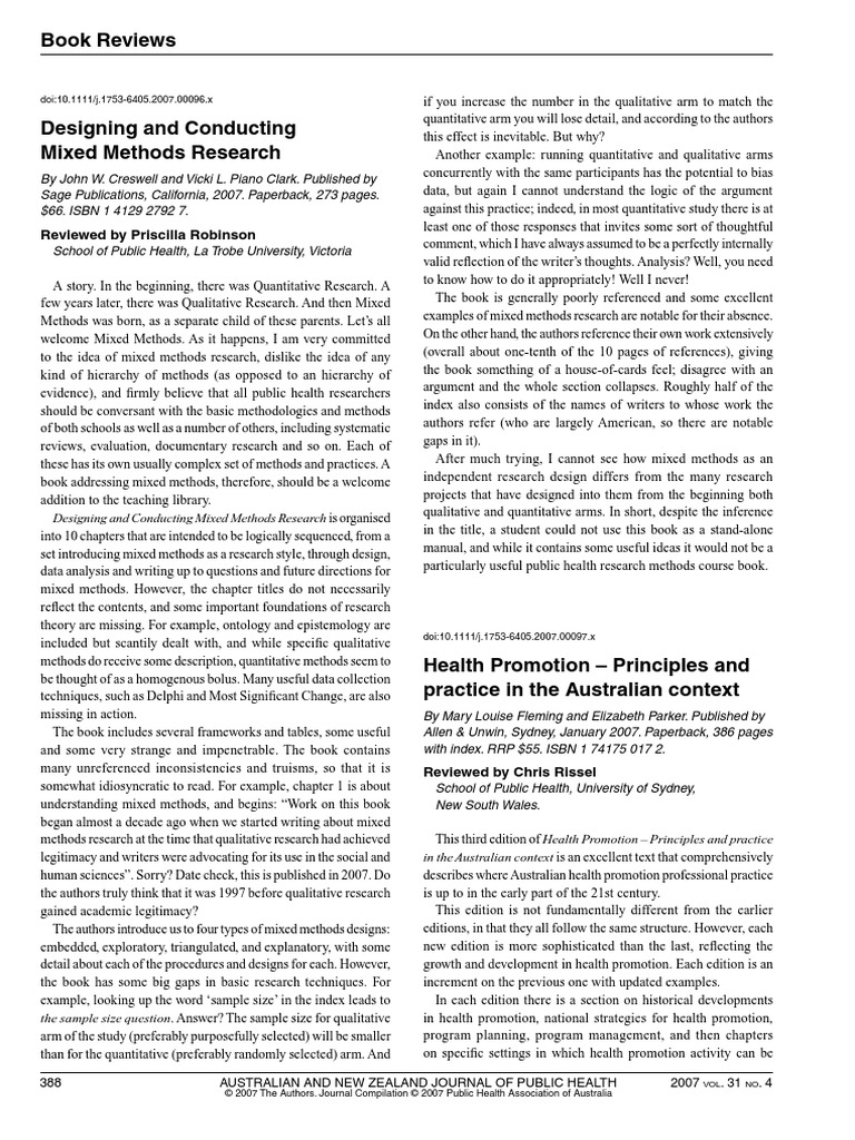 Designing and Conducting Mixed Methods R PDF | PDF | Qualitative ...