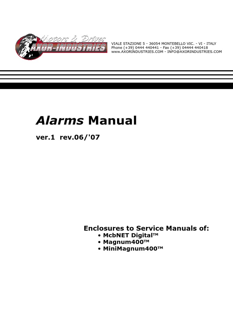 Alarms Manual ENGLISH PDF | PDF | Power Supply | Switch