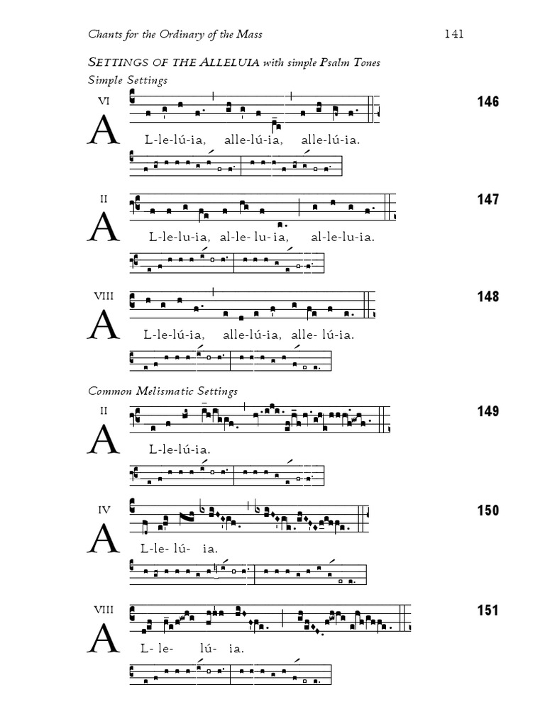 Alleluia - Various Settings (Gregorian Score) | PDF