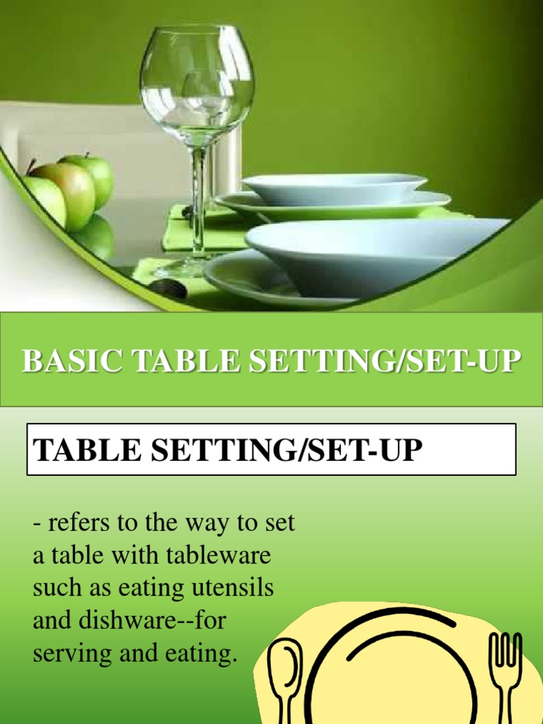 Basic Table Set Up | PDF | Tableware | Cooking