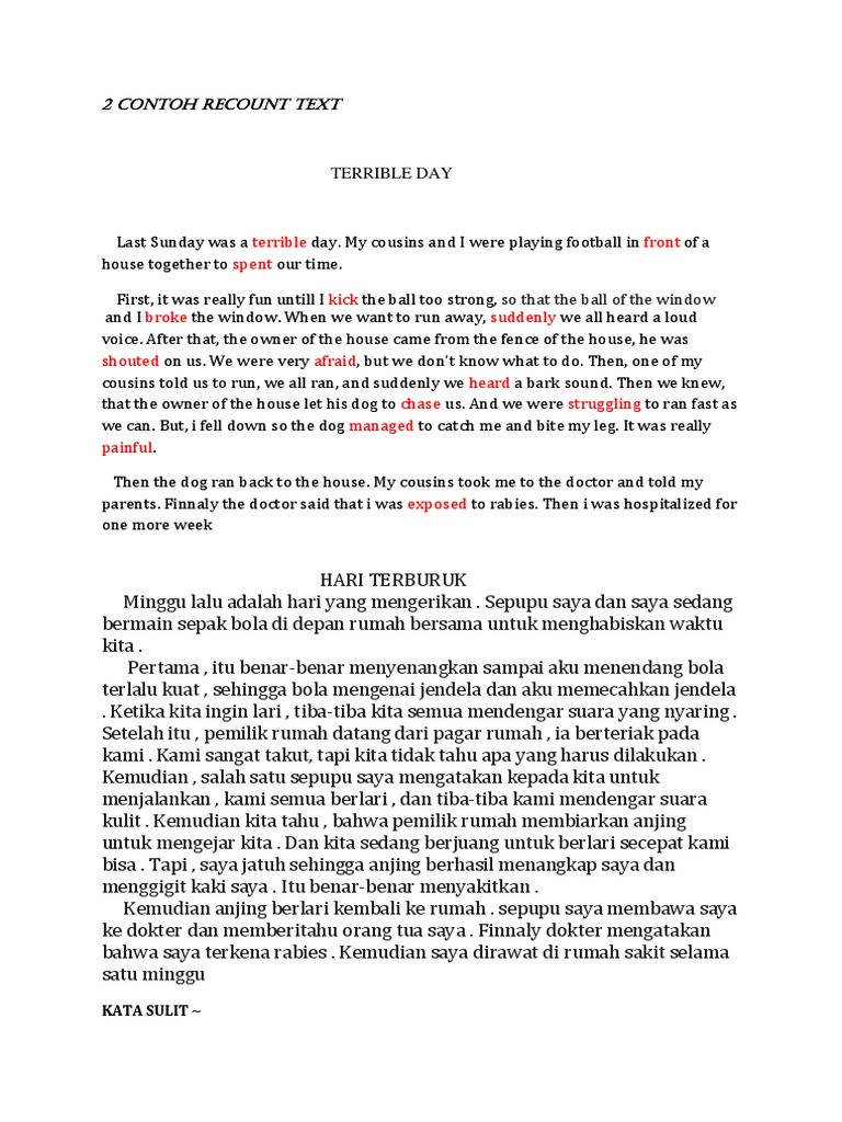 2 Contoh Recount Text | PDF | Bali | Nature