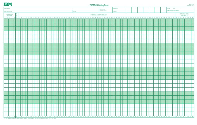 IBM - FORTRAN Coding Form | PDF | Computer Related Introductions ...