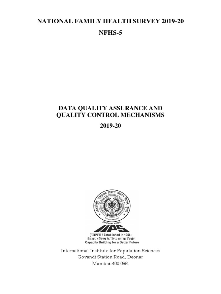 NFHS Data Quality Assurance | PDF | Data Quality | Sampling (Statistics)