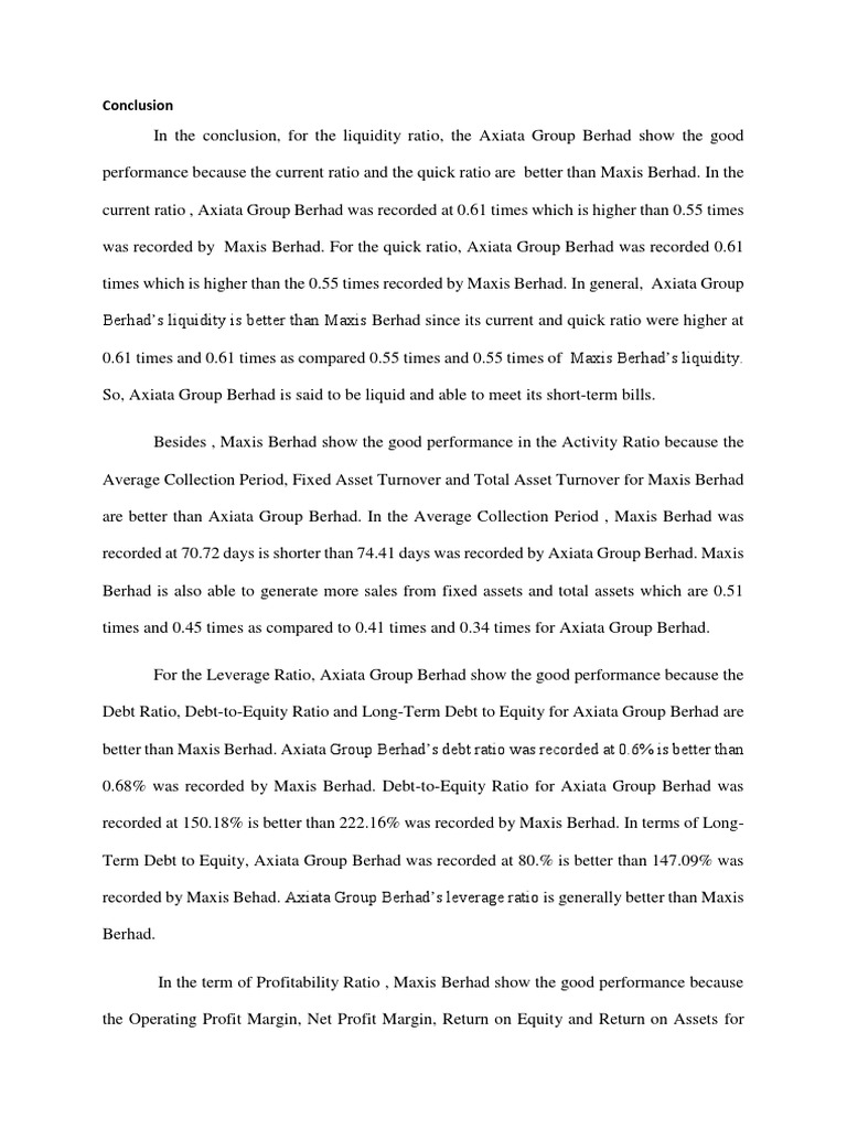Axiata vs Maxis: Financial Performance Analysis | PDF | Leverage ...