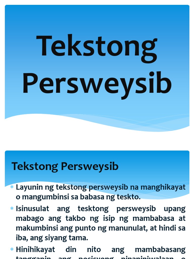 Tekstong Persweysib | PDF