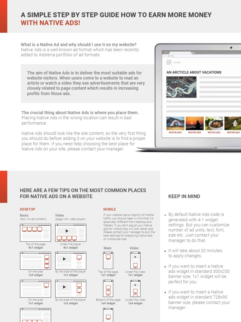Adsterra Native Ads Guide | PDF | Websites | Human–Computer Interaction