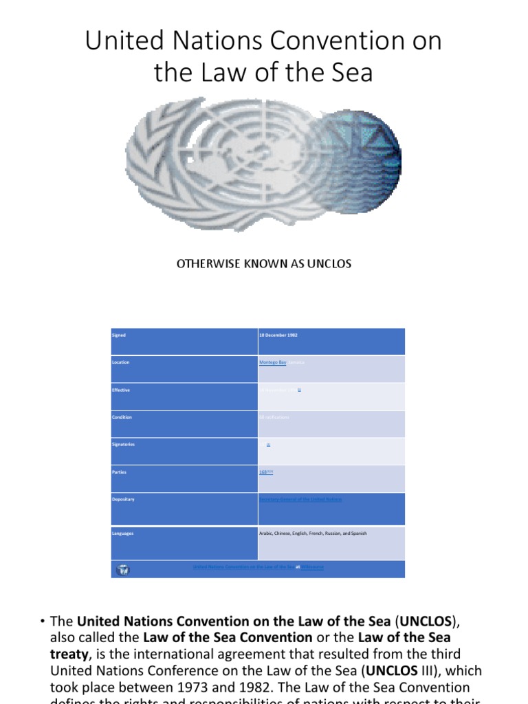 UNCLOS | PDF | United Nations Convention On The Law Of The Sea ...