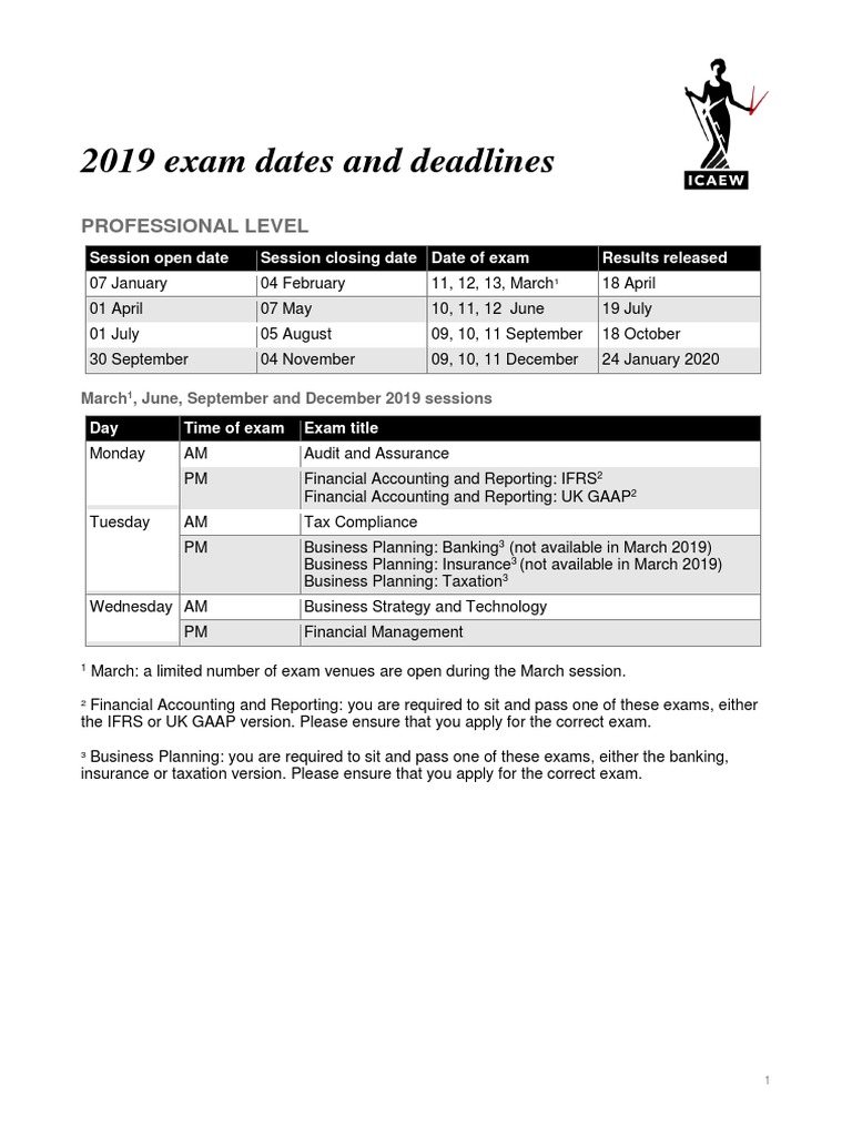 2019 - ACA Exam Dates and Deadlines - Web | PDF | Government Finances ...