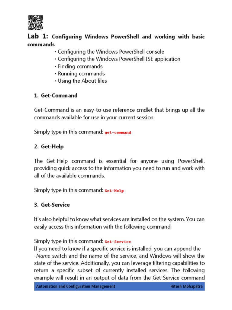 Basic Commands For Powershell: Configuring Windows PowerShell and Working With Basic Commands ...