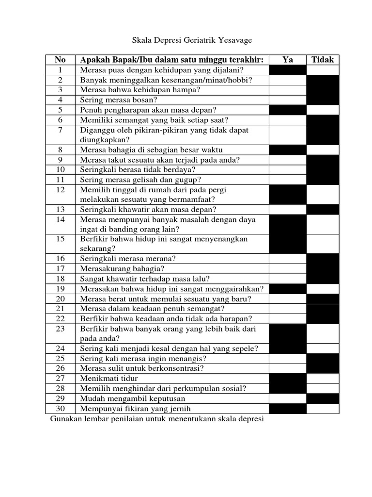 Skala Yesavage | PDF