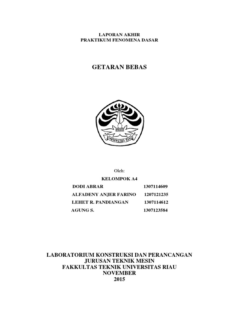LAPORAN AKHIR Getaran Bebas Kelompok A4 | PDF