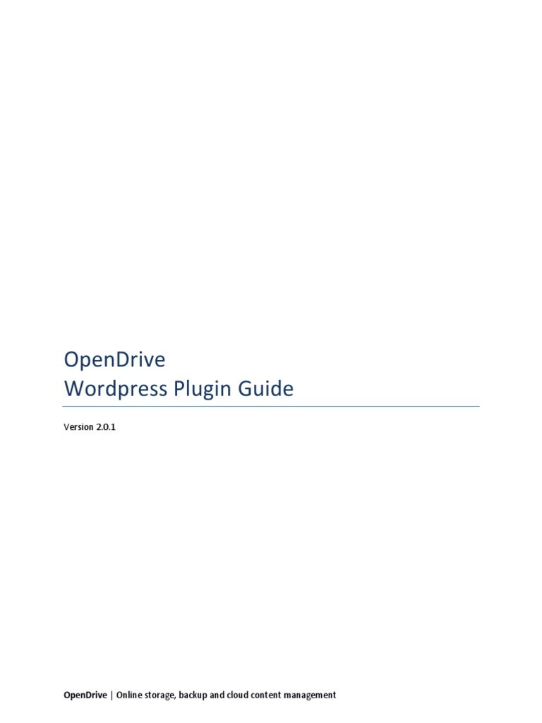 OpenDrive WP - Plugin - v2.0.1 | PDF | Computer File | Directory ...