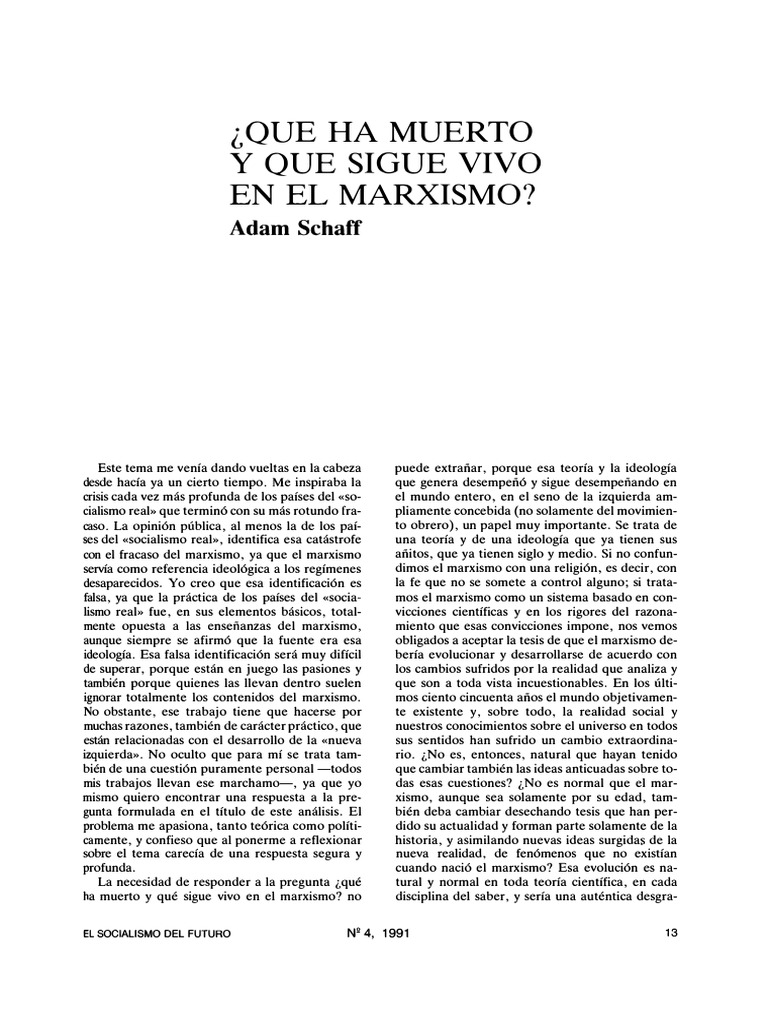 2 - 1 - Adam Schaff - Que Ha Muerto y Que Sigue Vivo en El Marxismo ...