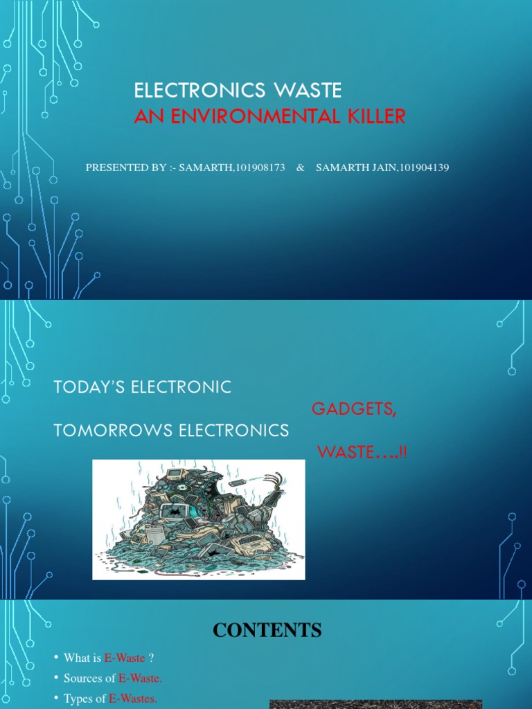 E-Waste: Environmental Impact & Sources | PDF | Waste Management ...