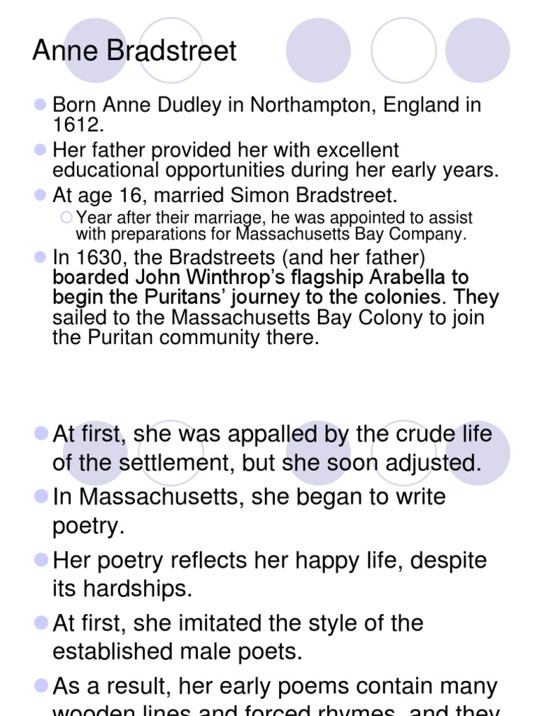 Anne Bradstreet | PDF | Poetry
