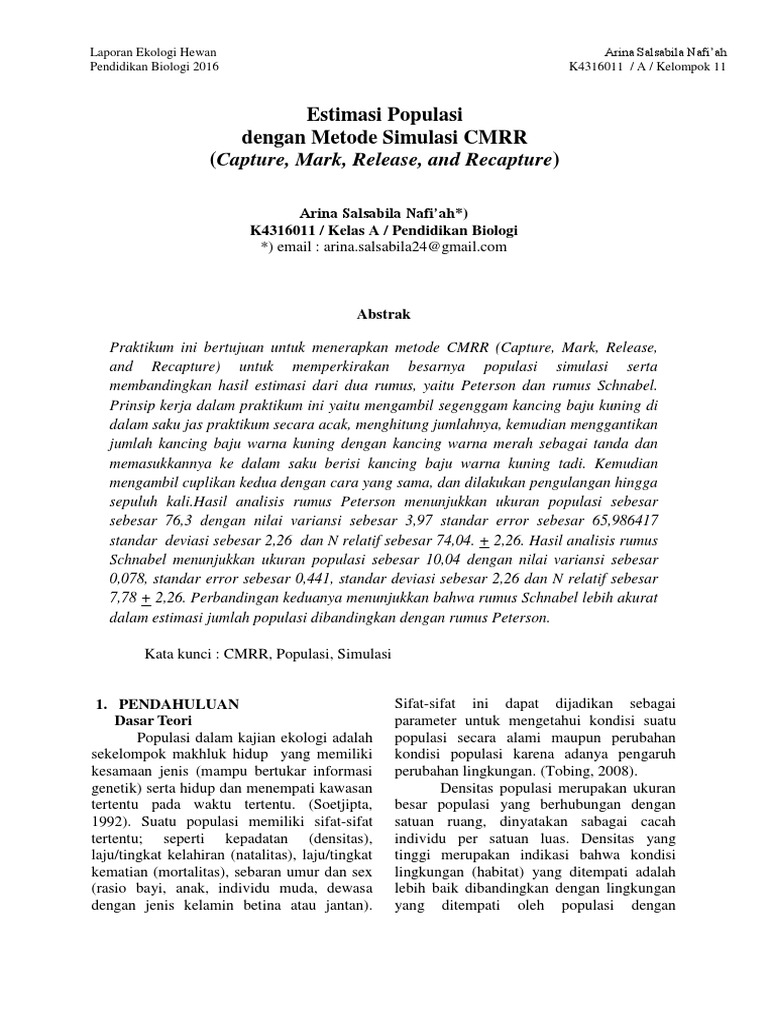 Laprak Ekowan CMRR | PDF | Sains & Matematika