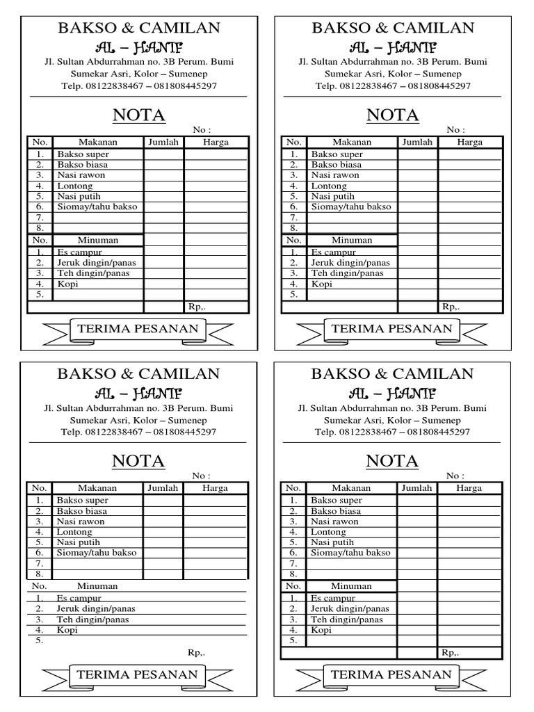 Nota Toko | PDF