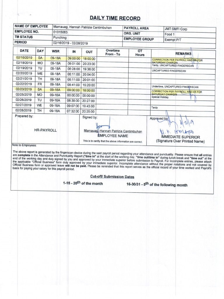 DTR Correction - 2.15-3.15 Mamauag PDF | PDF