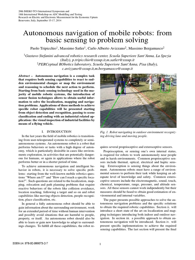 "Autonomous Navigation of Mobile Robots From Basic Sensing To Problem ...