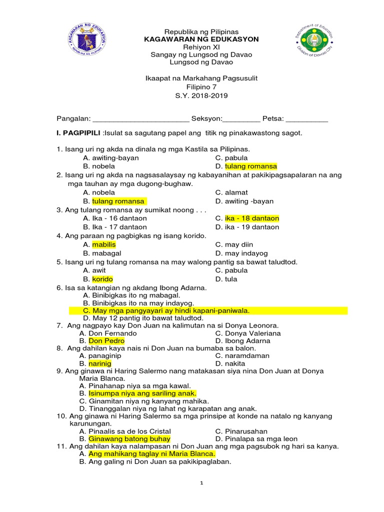 Filipino 7 | PDF