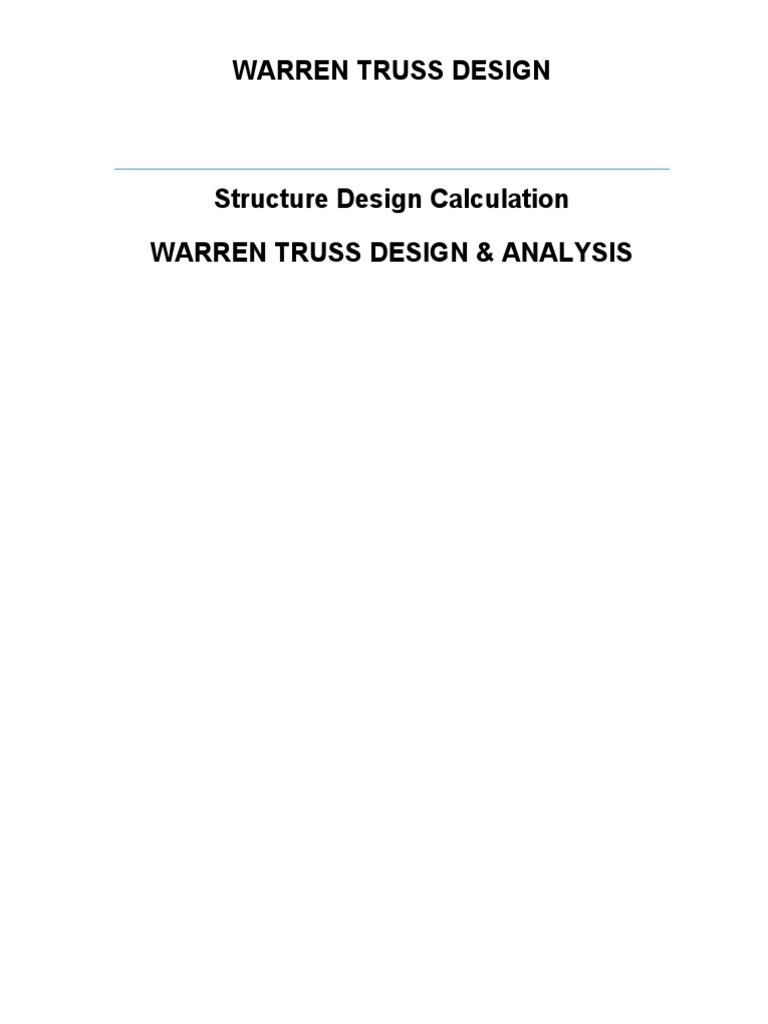 Truss Design Analysis Report Download Free Pdf Truss Structural