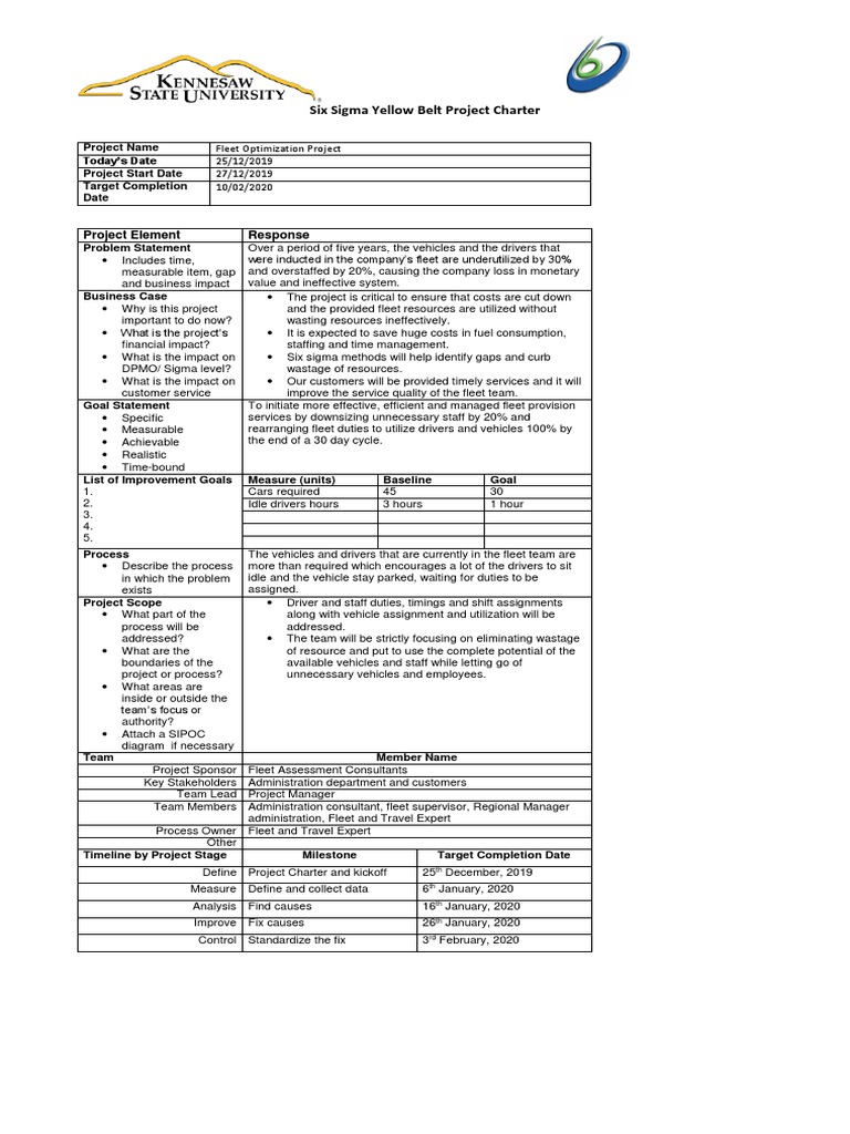 Fleet Management Optimization | PDF | Six Sigma | Business