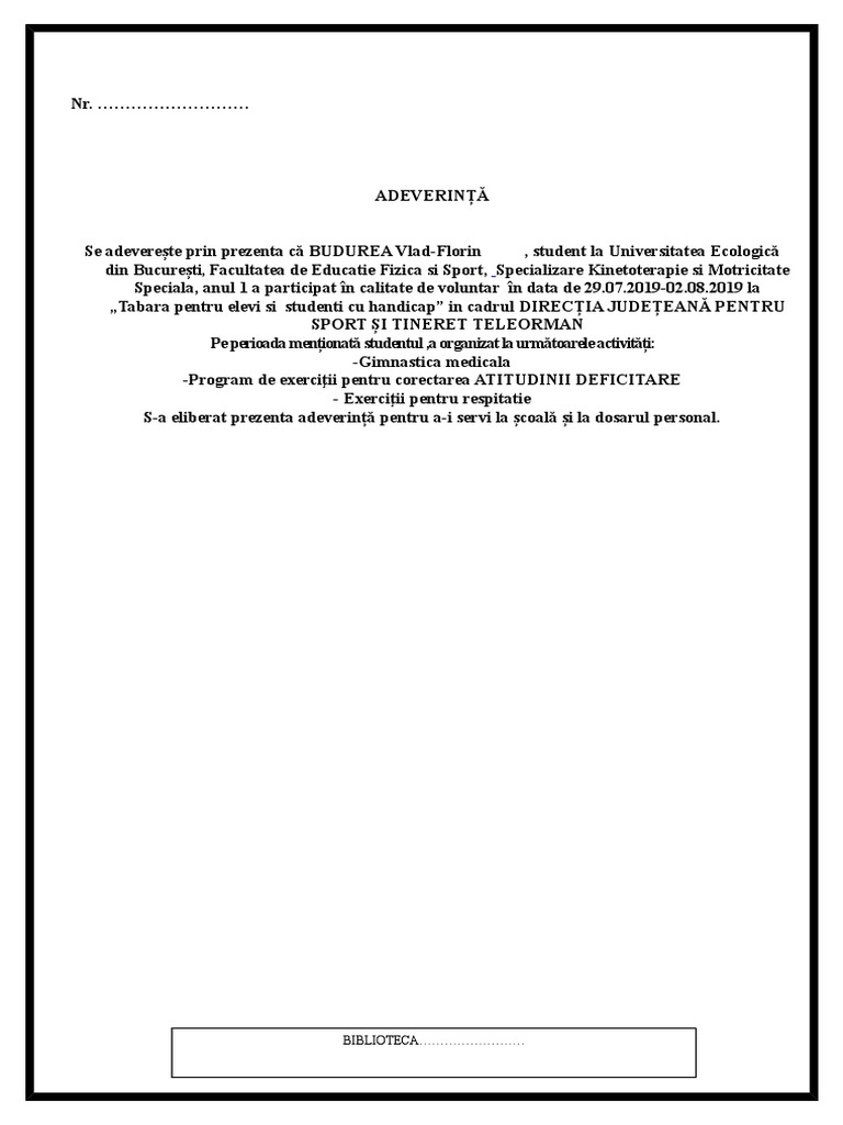 02.-MODEL Adeverinta - VOLUNTAR | PDF