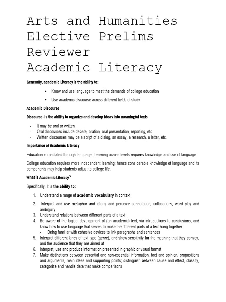 AHELECT Prelims Reviewer | PDF | Reading Comprehension | Vocabulary