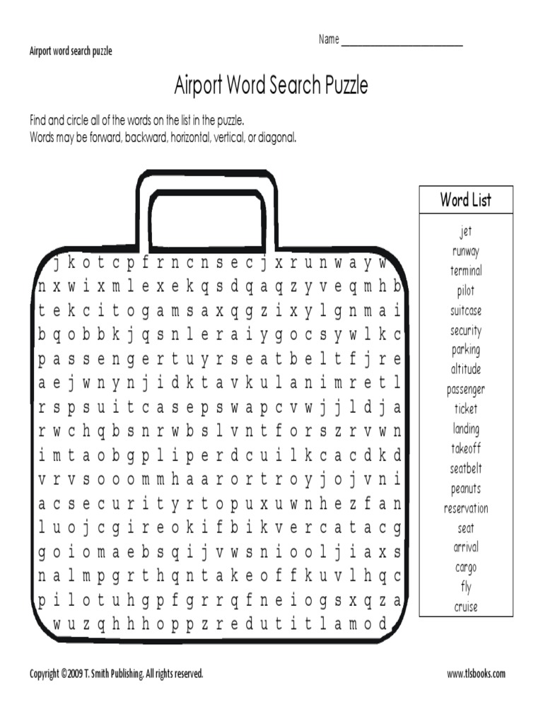 Airportwordsearch | PDF | Word Search | Airport