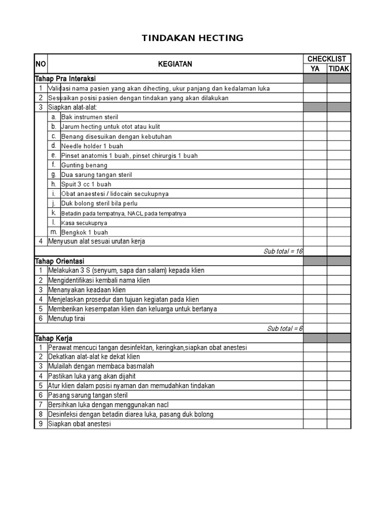 SOP HECTING Dan AFF HECTING | PDF