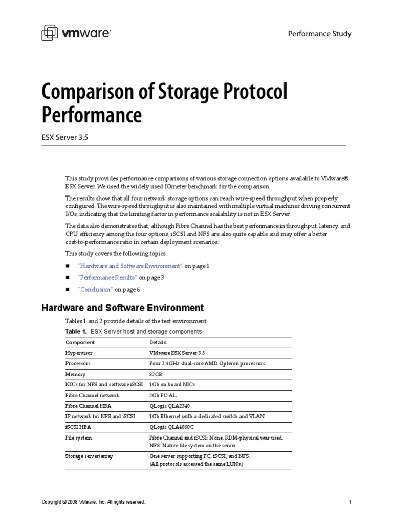 Storage Protocol Perf | PDF | Cache (Computing) | V Mware