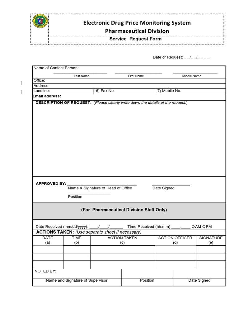 Edpms Service Request Form | PDF