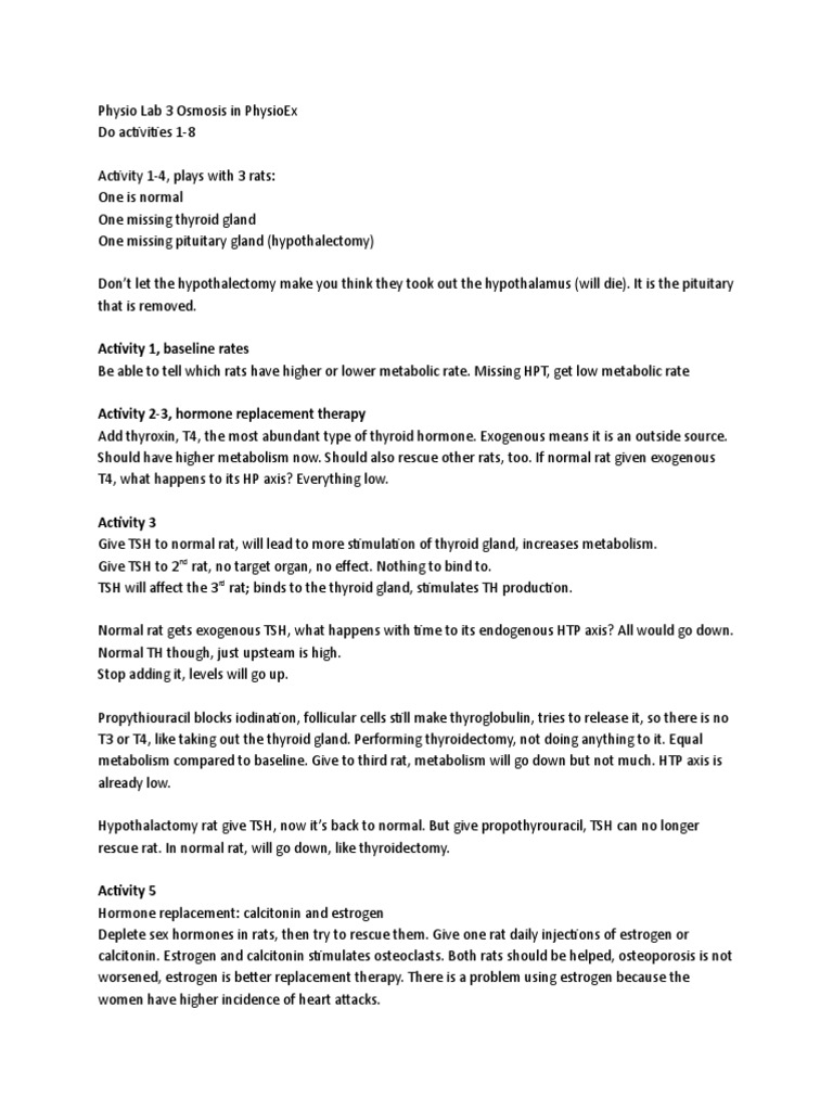 Physio Lab 4 Endocrine in PhysioEx | PDF | Hormone | Endocrine System
