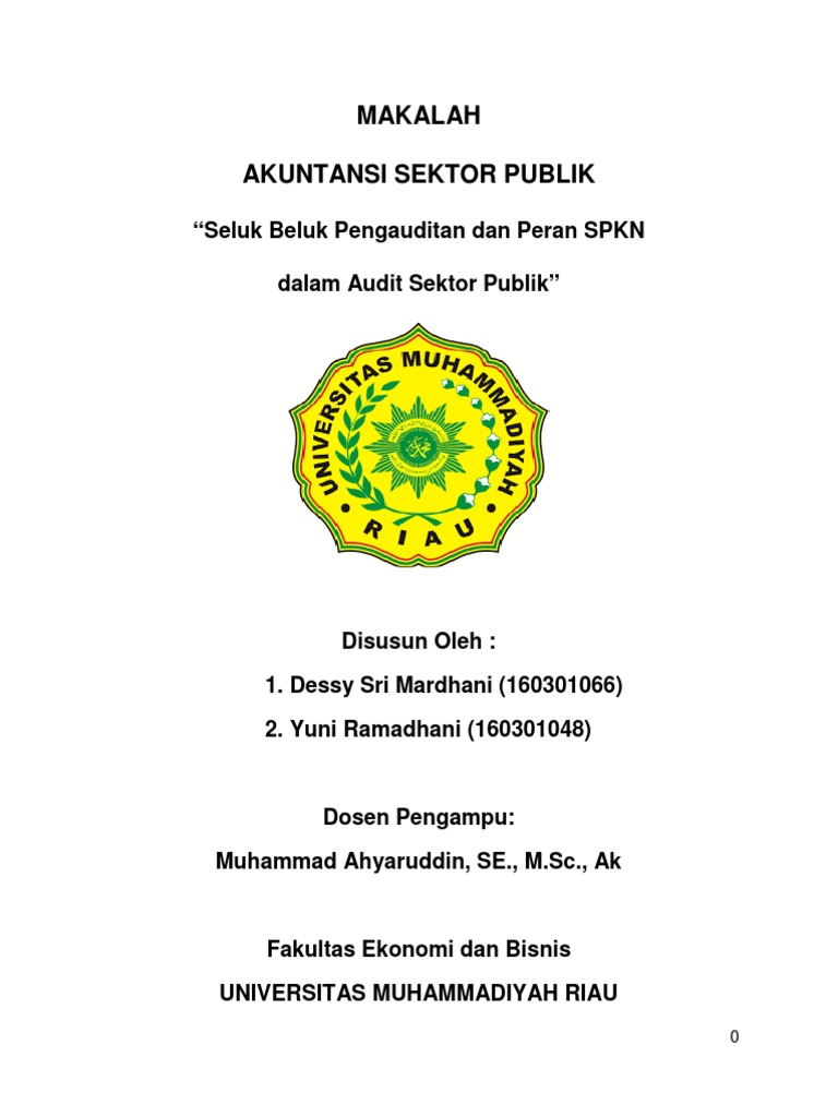 Audit Sektor Publik dan Peran SPKN | PDF | Pengelolaan Keuangan & Uang