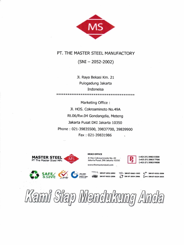 Company Profile Master Steel PDF | PDF