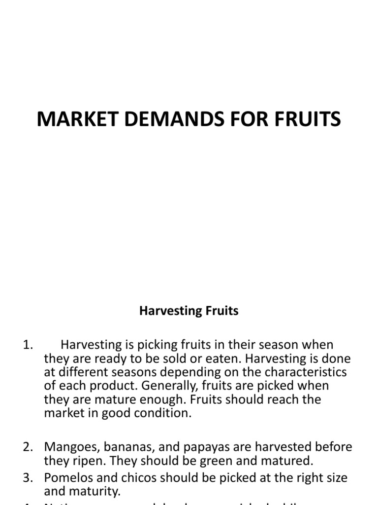 Market Demands For Fruits | PDF | Fruit | Retail
