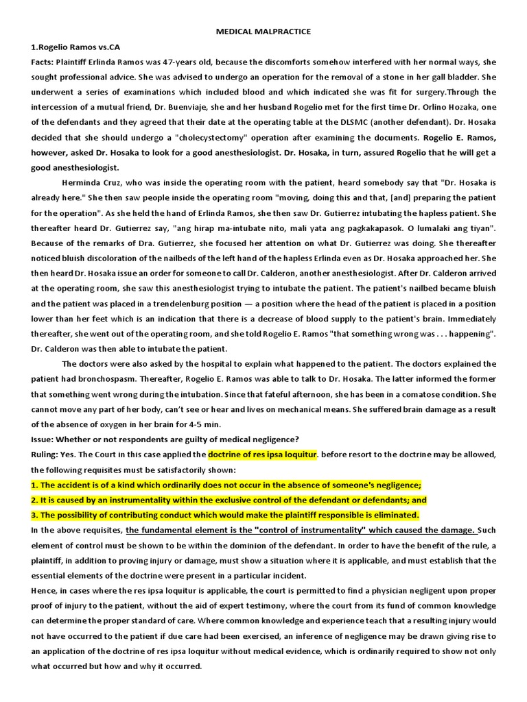 Medical Malpractice COMPLETE | PDF | Negligence | Informed Consent