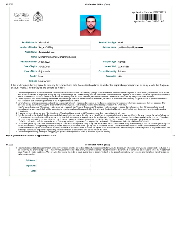 Ajmal Visa Services Platform (Enjaz) | PDF | Travel Visa | Saudi Arabia