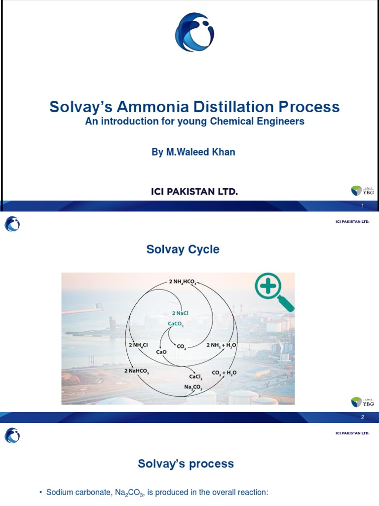 Solvay Process: Ammonia Distillation Overview | PDF | Sodium Carbonate ...