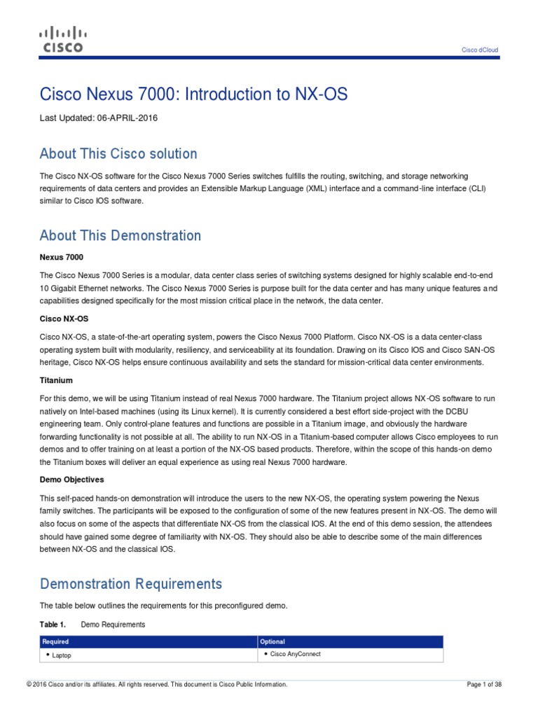 Cisco Nexus 7000 Introduction To NX-OS Lab Guide | PDF | Ip Address ...