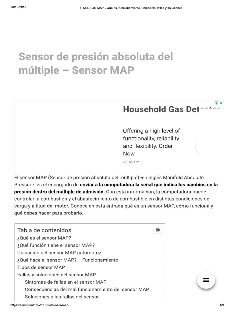 SENSOR MAP - Qué Es, Funcionamiento, Ubicación, Fallas y Soluciones PDF ...