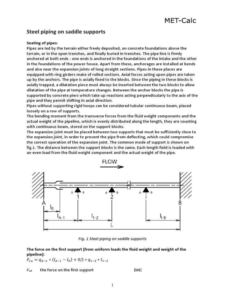 Steel Piping On Saddle Supports (EN) | PDF | Pipe (Fluid Conveyance ...
