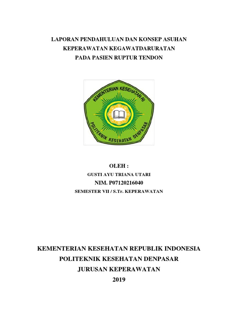 LP Ruptur Tendon FIX | PDF | Kesehatan Holistik | Sains & Matematika