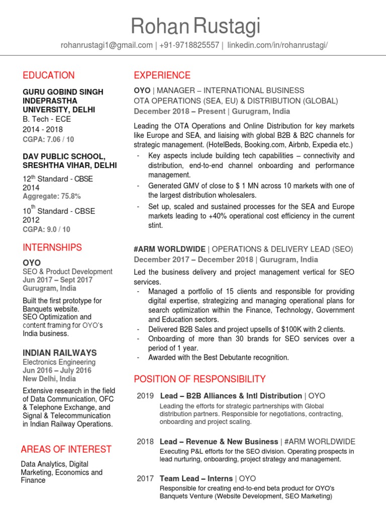 Rohan Resume General | PDF | Digital Distribution | Search Engine Optimization